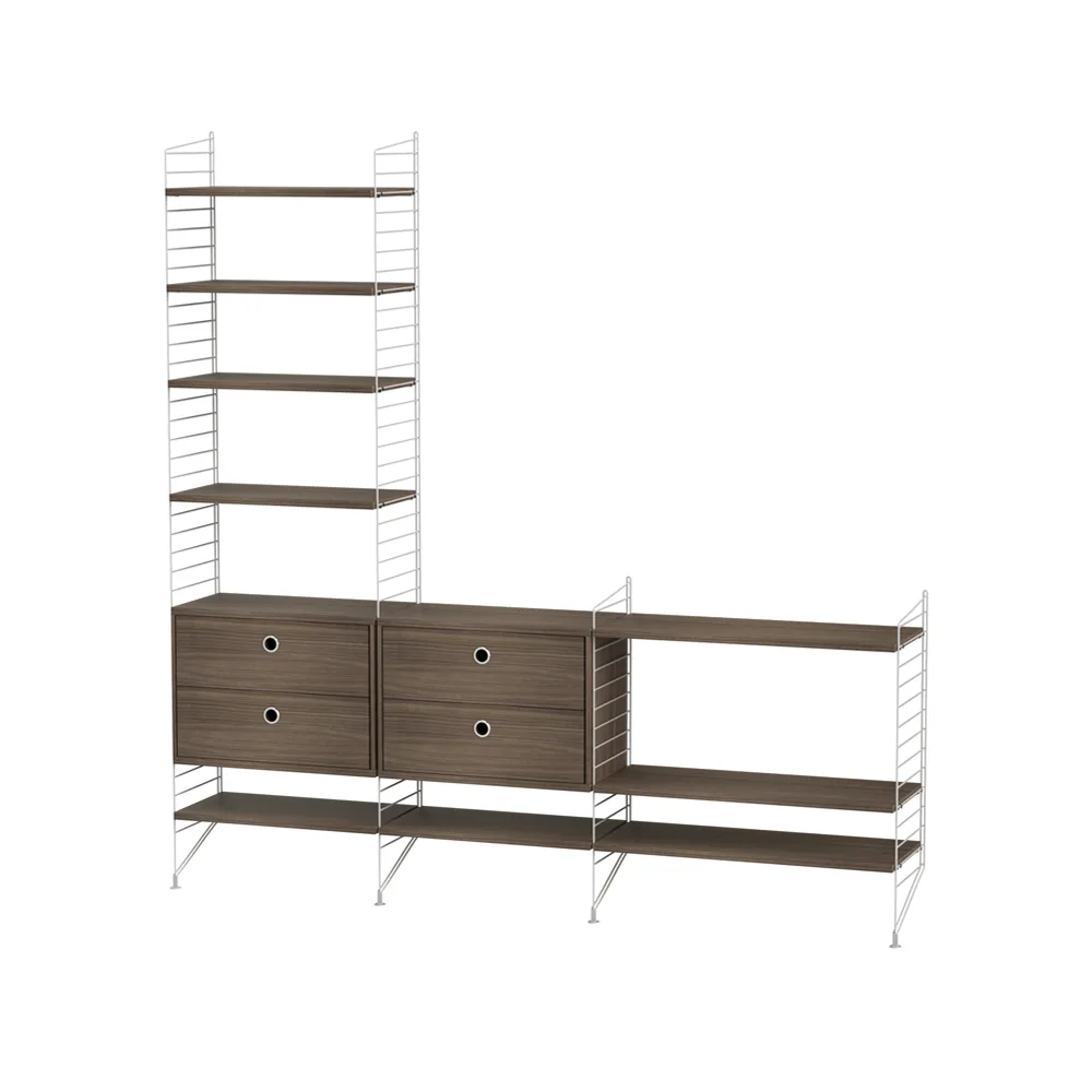 Köp Stringhylla vardagsrum valnöt & grå - Kombination J från String ...