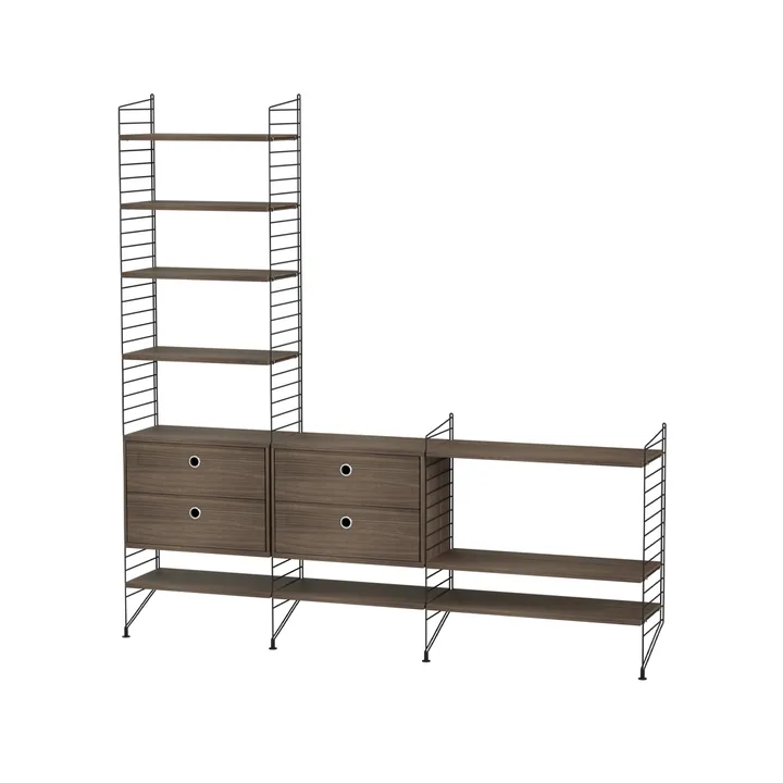 Köp Stringhylla vardagsrum valnöt & svart - Kombination J från String ...