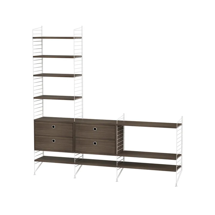 Köp Stringhylla vardagsrum valnöt & vit - Kombination J från String ...