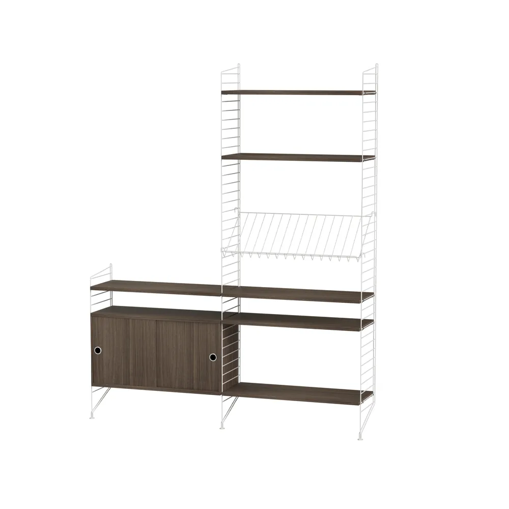 Köp Stringhylla vardagsrum valnöt & vit - Kombination K från String ...