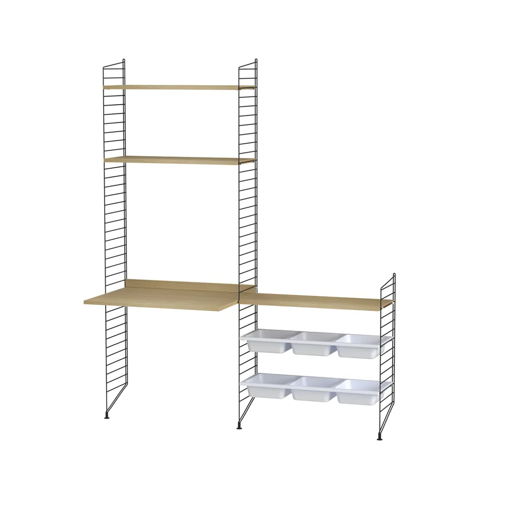 Köp Stringhylla barnrum ek & svart - Kombination E från String ...