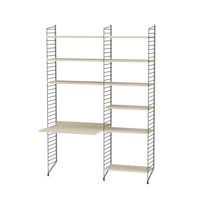 Köp Stringhylla kontor ask & svart - Kombination B från String ...