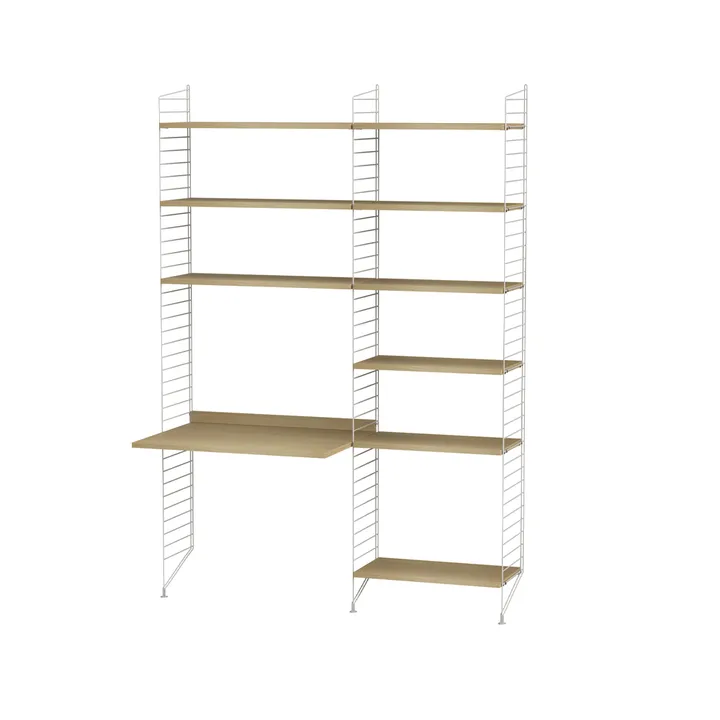 Köp Stringhylla kontor ek & grå - Kombination B från String | Svenssons.se