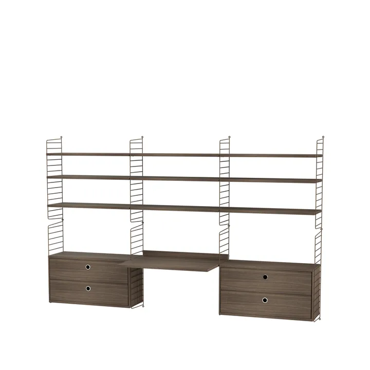 Köp Stringhylla kontor valnöt & brun - Kombination F från String ...