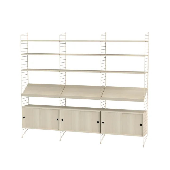 Köp Stringhylla vardagsrum ask & beige - Kombination G från String ...