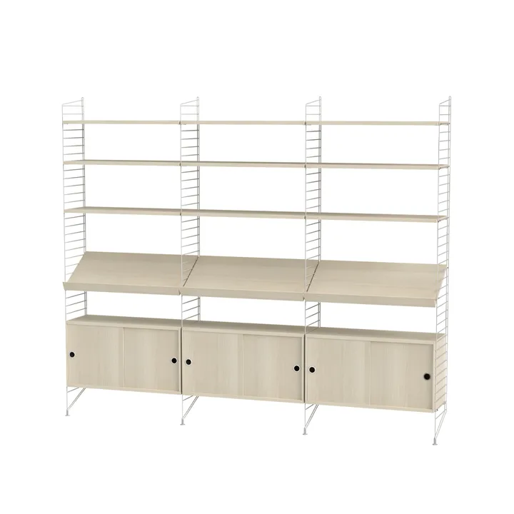 Köp Stringhylla vardagsrum ask & grå - Kombination G från String ...