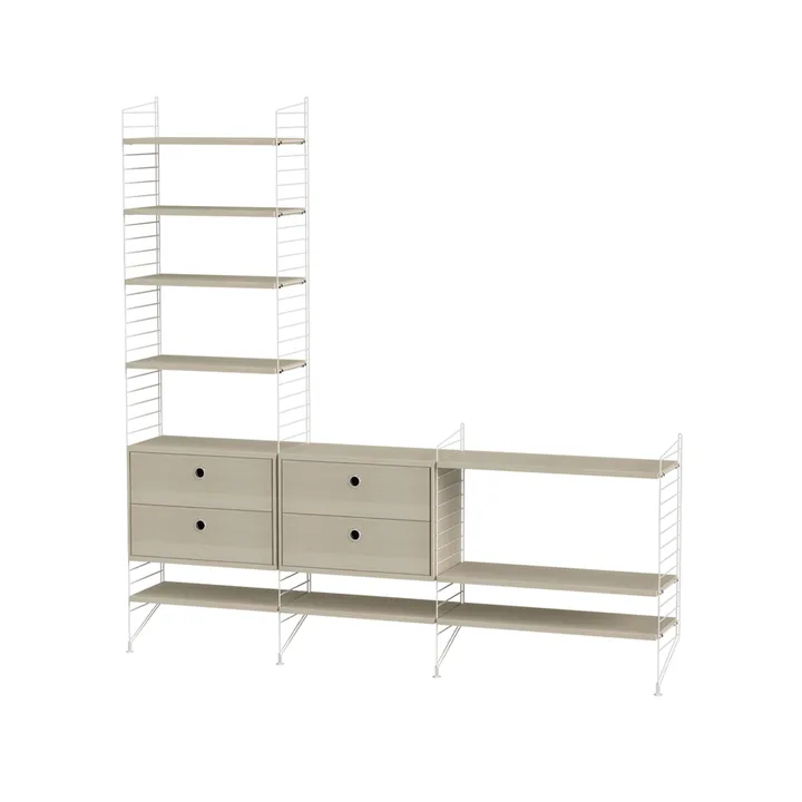 Köp Stringhylla vardagsrum ask & vit - Kombination J från String ...