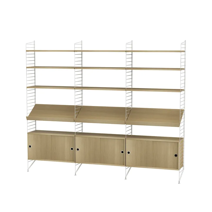 Köp Stringhylla vardagsrum ek & grå - Kombination G från String ...