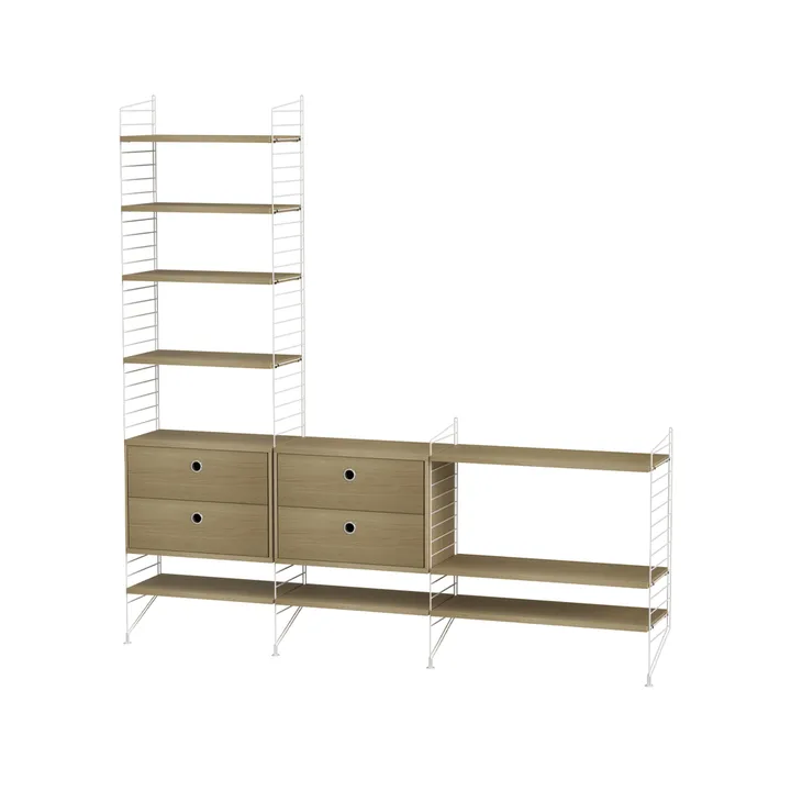 Köp Stringhylla vardagsrum ek & vit - Kombination J från String ...