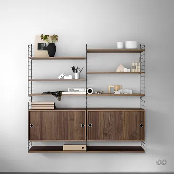 Köp Stringhylla vardagsrum valnöt & svart - Kombination I från String ...